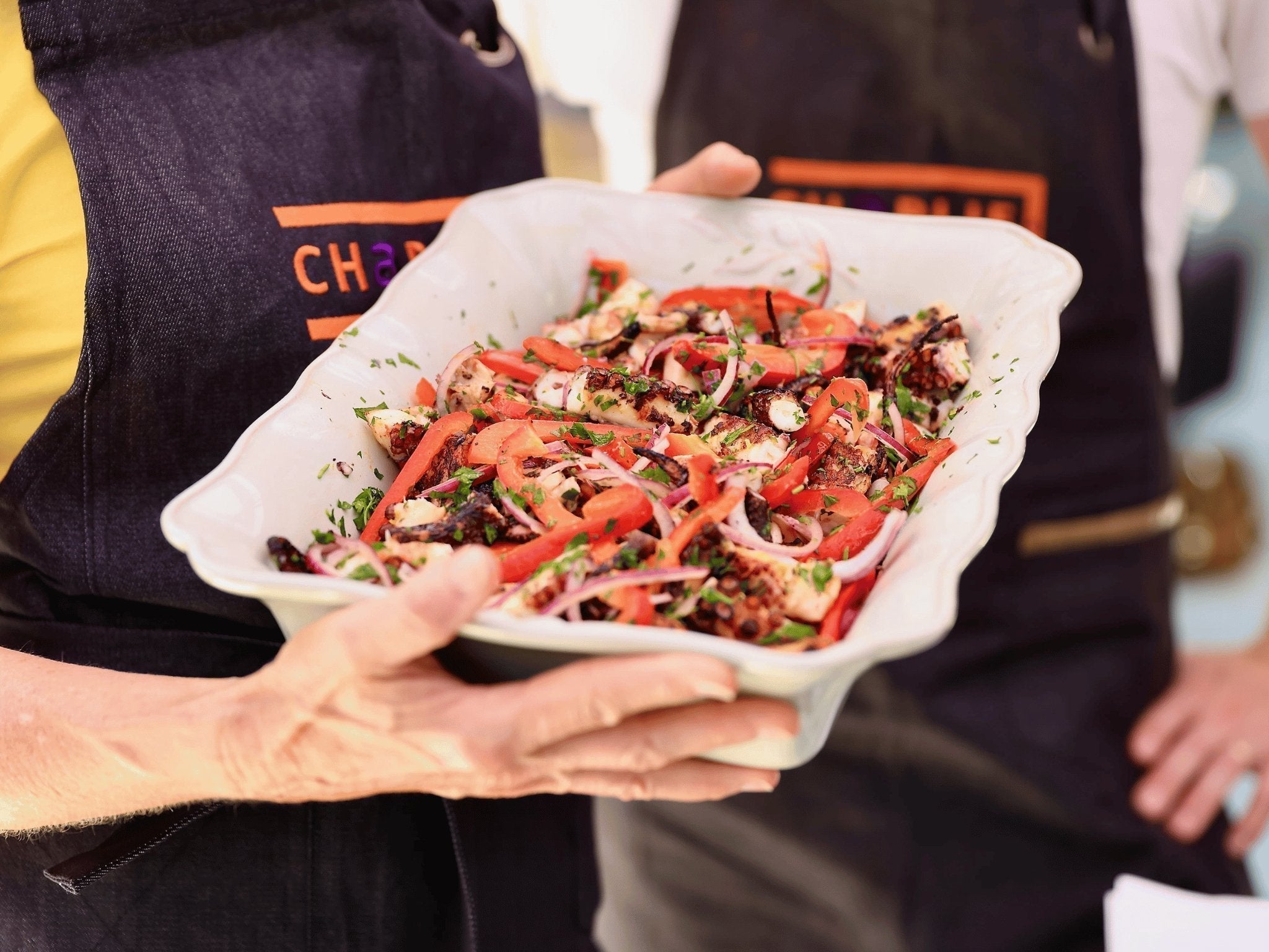 grilled-octopus-salad-with-fresh-pepper-and-onions-by-chef-bart-van-der ...
